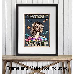 Inspirational Positive Quotes Sayings for Wall Decor - Motivational Posters - Encouragement Gifts for Women, Girls, Teens - Boho Hippie Dragonfly Decor - Motivational Wall Art - Positive Affirmations