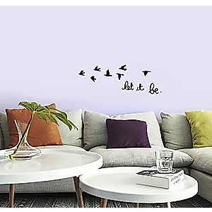 Let It Be Wall Decal Beatles Music Wall Sticker Birds Fly Room Art Decoration Lettering Stickers Home Decor(22.4"x7")