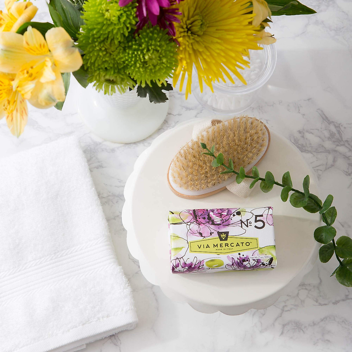 Via Mercato Italian Soap Bar (200 g), No. 5 - Waterlily & Sandalwood