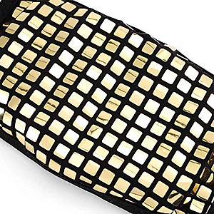 Barode Sparkly Sequins Mask Gold Crystal Face Cover Cotton Masquerade Masks Halloween Party Nightclub Face Masks Covering for Women and Girls (Gold)