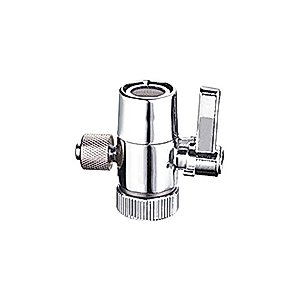 PureSec Chrome Sink Faucet Diverter Valve for Above Counter Water Filter Faucet Sprayer attachment for Countertop filter to 1/4" RO Tubing Faucet Adapter,Faucet Splitter for Water Diversion