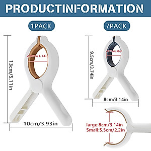 Beach Towel Clips,Heavy Duty Towel Clips for Beach Chairs Cruise,Towel Holder Clips Beach Chairs Cruise for Towel Clothes Blankets 7 Pack Small 1 Pack Large