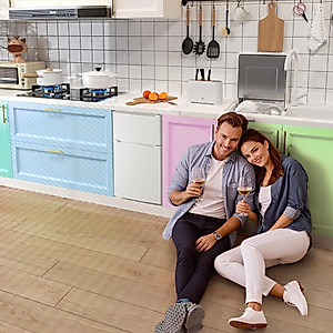 Tehanld 3.5 Cu.Ft Mini Fridge with Freezer, Double Door Small Refrigerator, Energy Saving & Low Noise, Adjustable Thermostat, Mini Fridge for Bedroom, Office, Dorm and Apartment, White