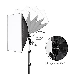 Kshioe Photography Softbox Lighting Kit Continuous Lighting System Photo Equipment Soft Studio Light with Light Stands and Convenient Carry Bag (135w 3 Sets)