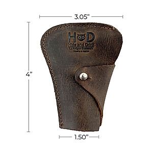 Hide & Drink, Razor Cover, Protective Case, Barber Essentials, Handmade from Full Grain Leather (Bourbon Brown)