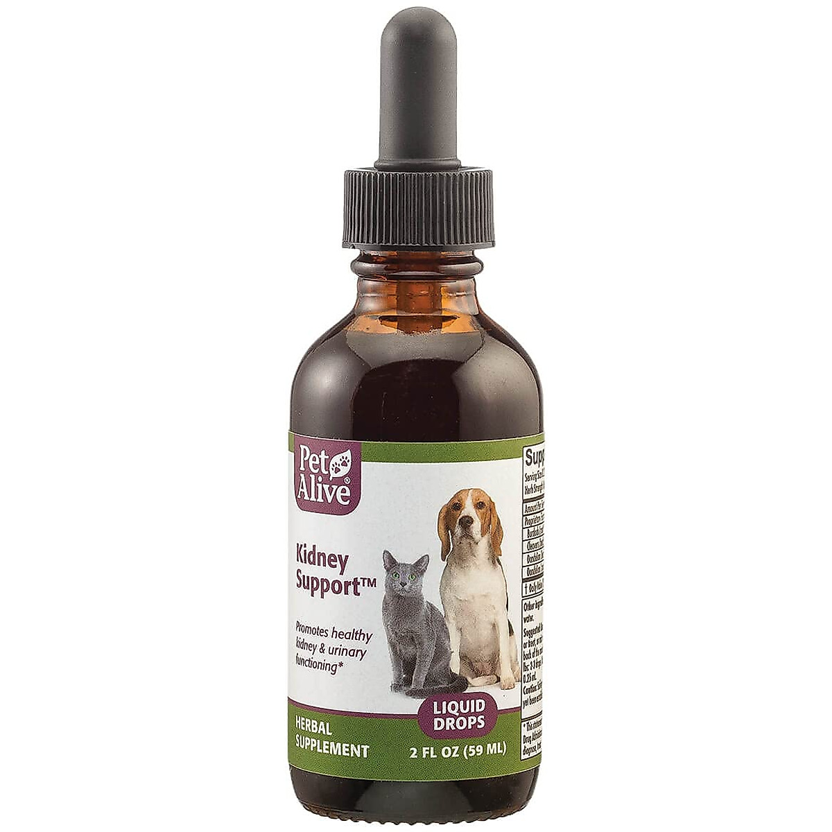 PetAlive Kidney Support - All Natural Herbal Supplement Promotes Healthy Kidney and Urinary Functioning in Cats and Dogs - 59 mL