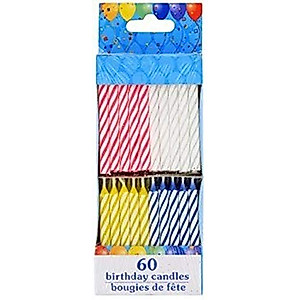 120 Spiral Birthday Candles 60 Pastel and 60 Spiral Brights