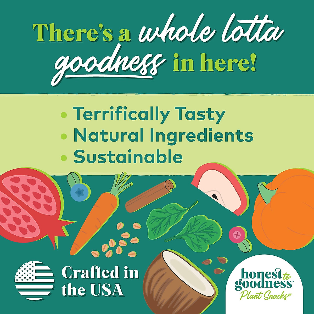 Honest to Goodness Plant Snacks Dog Treats, Enriched with Omega 3s & Postbiotics, 8oz Variety Pack, 4 Bags