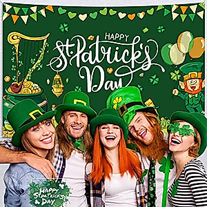 Probsin Extra Large St Patricks Day Banner Backdrop 72" x 48" St Patricks Day Decorations Shamrocks Happy St. Patrick's Day Holiday Backdrop Wall Decor Bulletin Board for Indoor Outdoor Party