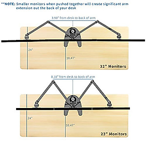 VIVO Triple LED LCD Computer Monitor Free Standing Desk Mount with Base, Heavy Duty Fully Adjustable Stand for 3 Screens up to 32 inches, STAND-V103F