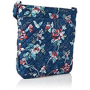 Vera Bradley Women's Cotton Triple Zip Hipster Crossbody Purse, Rose Toile - Recycled Cotton, One Size