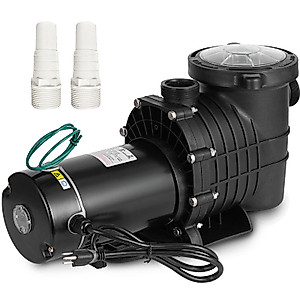 Hitgrand 2HP Self Primming Pool Pump, Inground Above Ground Swimming Pool Pump Upgraded 110V/220V Dual Voltage, 1500W 60HZ Single Speed Pumps with Strainer Basket Silent Operation