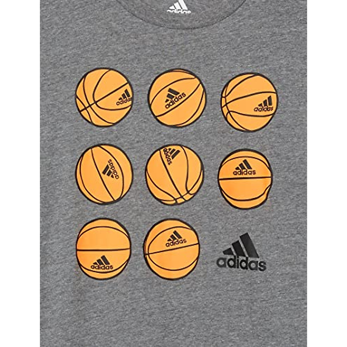 adidas Boys' Big Short Sleeve Cotton Baseball Novelty T-Shirt, Charcoal Grey Heather, Large (14/16)