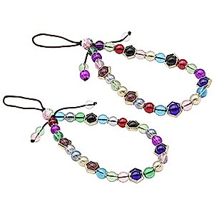 zdyCGTime Cell Phone Lanyard mobile chain Anti-lost crystal beads colored wrist lanyard strap Mobile Phone Charm Car Key Decor Camera Wallet MP3 U disk PSP key chain(2Pack-17cm/Multicolor)
