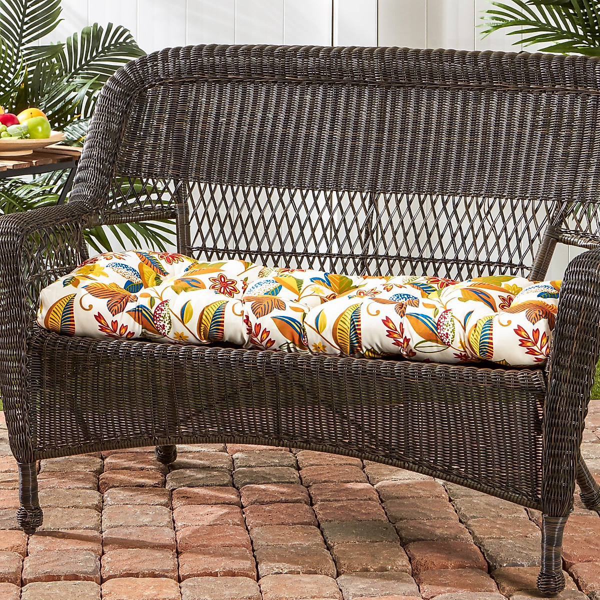 Greendale Home Fashions 44-inch Outdoor Swing/Bench Cushion, Set of 1, Foliage