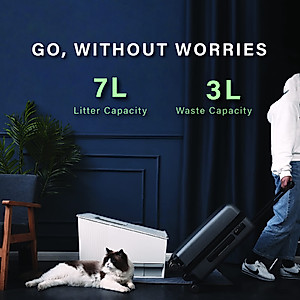 HONEY CARE Self-Cleaning Cat Litter Boxes, Automatic Cat Litter Box for Multiple Cats, APP & Alexa Voice System Smart Secure Control, Matte White