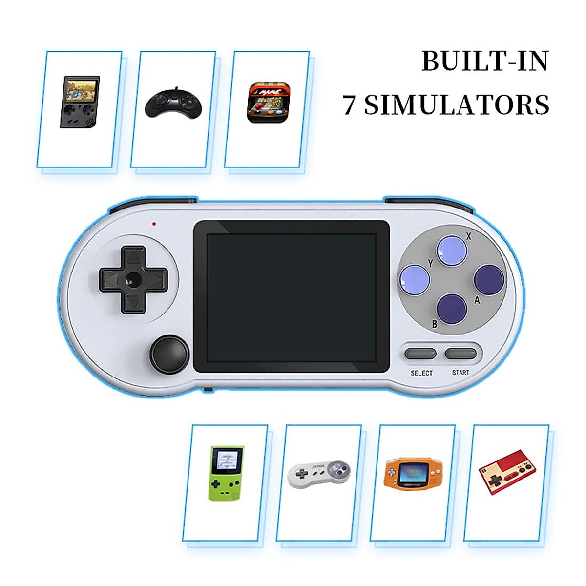 3-inch Data Frog SF2000 HD Arcade Game Console, Handheld Game Console for Kids Adults, with 1500mAh Battery 6000 Classic Games Supports Multiple emulators (Dual-Player Mode)