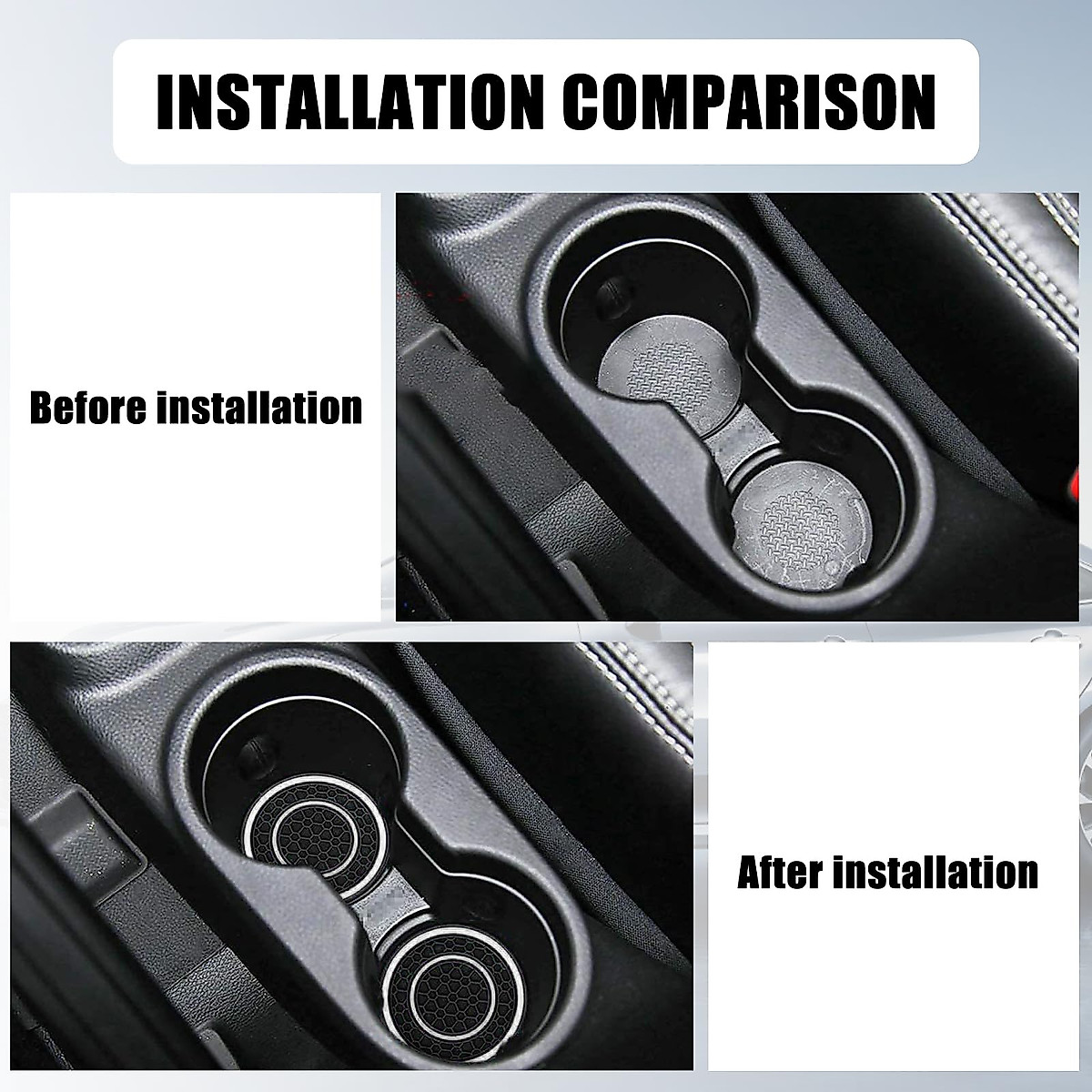 ZKFAR 2 PCS 2.75 Inches Car Cup Coasters, PVC Double Coil Drink Coaster, Car Insulated Coaster, Automotive Anti Slip Cup Holder Insert Coaster, Universal for Most Cars, Trucks, Vans, Boats (White)