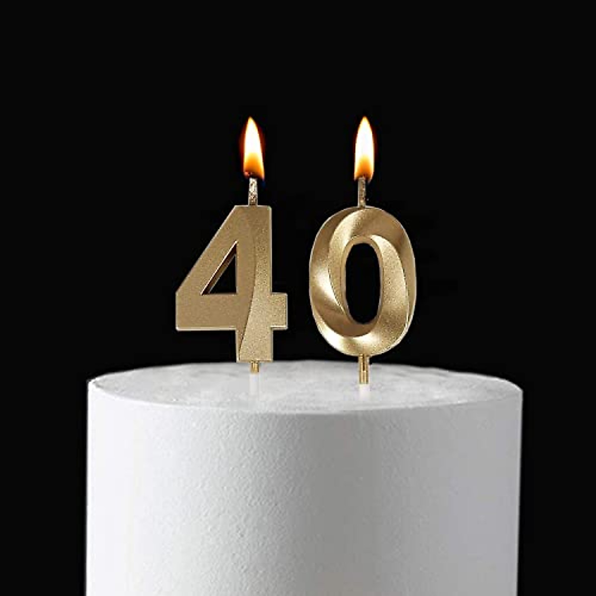 Bailym 40th Birthday Candles,Gold Number 40 Cake Topper for Birthday Decorations Party Decoration