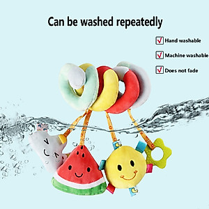 Baby Spiral Hanging Stroller,Car Seat Toys Toy Newborn Sensory Plush Activity Toys for Bed Bassinet Crib Baby Carrier Gifts for 0 3 6 9 12 Months