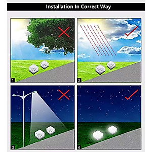 ASTRAEUS Solar Brick Lights Solar Ice Cube Light Brick Rock Lamp Frosted Glass Landscape Led Lights for Garden Path Patio Outdoor Decoration 4PCS Warm White