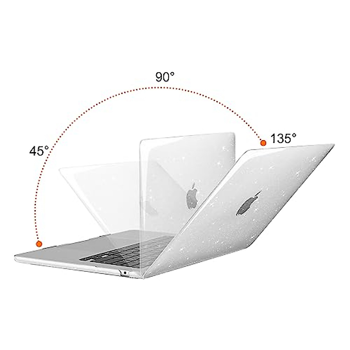 MOSISO PU Leather Laptop Sleeve&Compatible with MacBook Air 15 inch Case 2023 A2941, Sparkly Glitter Hard Shell&Keyboard Cover&Screen Protector&Webcam Cover&Type C Adapter 2 Pack,Transparent&Rose Gold