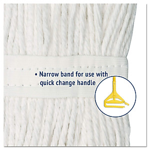 Boardwalk BWK2024RCT No. 24 Rayon Cut-End Wet Mop Head - White (12/Carton)