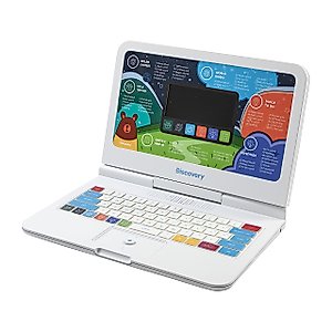 Discovery Kids Teach & Talk Swivel Laptop, Children’s Educational Interactive Computer, 60 Challenging Games and Activities, LCD Screen, Keyboard and Mouse Included
