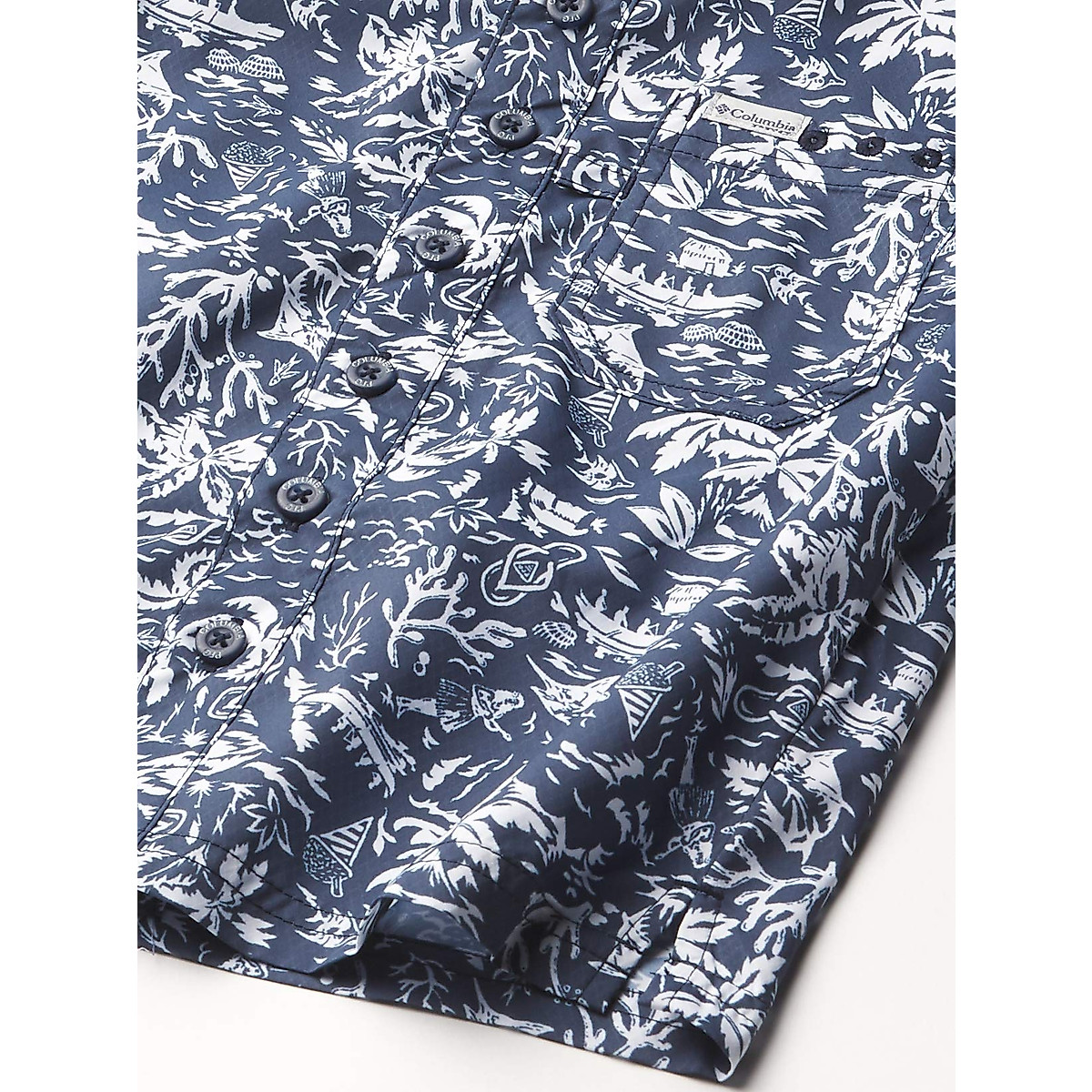 Columbia Youth Boys Slack Tide Short Sleeve Camp Shirt, Vivid Blue Kona Youth, Medium