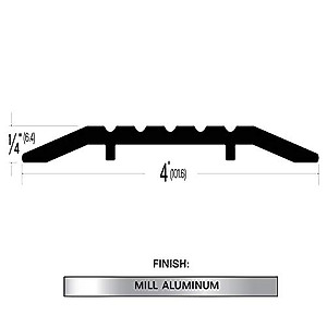 Fire Rated/ADA Approved/Mill Aluminum Door Threshold/Saddle (3445MA), FH (Flathead) Screw #10 x 1/2'' Supplied, (48" L x 1/4" H x 4" W)