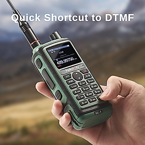 Radioddity GC-5 Dual Band Two Way Radio, Ham Radio Handheld Long Range with 1800mAh Battery, High Gain Antenna, Color LCD, DTMF, Support Chirp