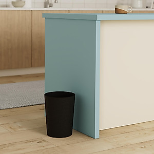 Bath Bliss Hammered Design Waste Bin | 1 Pack | Round Open Top | 10 Liter | Bathroom Trash Can | Kitchen | Office | Bedroom | Textured Plastic | Wastebasket | Black