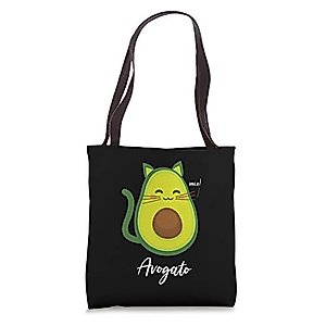 Funny Vegan Avogato Novelty Avocado Cat Meme Tote Bag