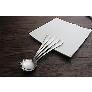 KINGSUPER Stainless Steel Table Soup Spoon(Set of 6 Round)