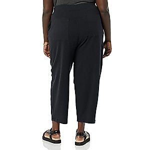 Daily Ritual Women's Terry Cotton & Modal Barrel-Leg Sweatpant, Black, Large