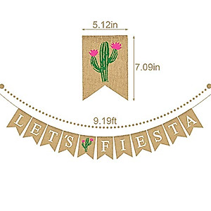 Jute Burlap Let's Fiesta Banner Cinco De Mayo Mexico Theme Birthday Party Baby Shower Garland Decoration