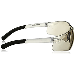 Crews BK219 BearKat Polycarbonate Indoor/Outdoor Clear Mirror Lens Safety Glasses with Non-Slip Hybrid Black Temple Sleeve, Small, 1 Pair