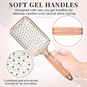 Hair Brush Set - Luxury Hairbrushes for Detangling, Blow Drying, Straightening - Suitable for All Hair Types by Lily England (Rose Gold)