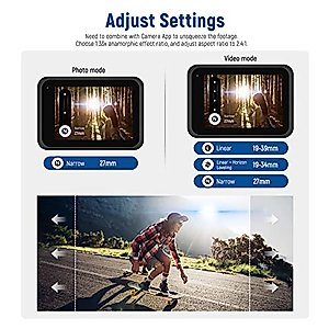 NEEWER Upgraded Version 1.33x Anamorphic Lens Compatible with GoPro Hero 9 10 11 Black, 2.40:1 Widescreen Cinematic Flare Effect, HD Double Side Multi Layer Anti Reflection Coating Action Camera Lens