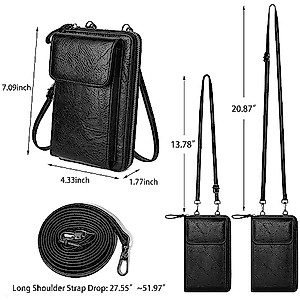 FEITH&FELLY Small Cell Phone Purse Crossbody Bag PU Leather Wallet Purse for Women with Card Slots