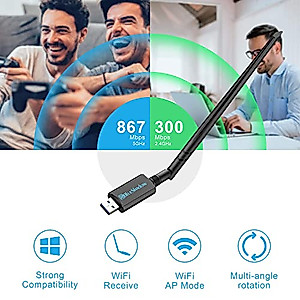 Blueshadow AC1200 USB WiFi Adapter - 2.4G/5G Dual Band Wireless Network Adapter for PC Desktop, MU-MIMO WiFi Dongle, USB 3.0, Supports Windows11/10/8/7/Vista/XP, /Mac OS X 10.5-10.15