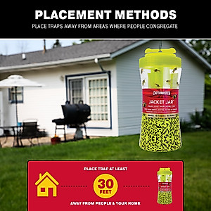 Catchmaster Yellow Jacket, Hornet, & Wasp Trap Jar Bait Refill 2-Pk, Reusable Bug Catcher Attractant, Outdoor Flying Insect Trap, Wasp Killer Bug Trap, Pet Safe Pest Control for Backyard & Patio