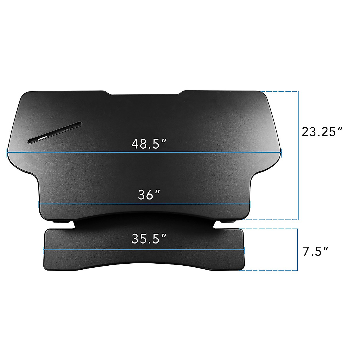 Mount-It! Electric Standing Desk Converter, 48 Inch Extra Wide Motorized Sit Stand Desk with Built in USB Port, Ergonomic Height Adjustable in Black (MI-7962)