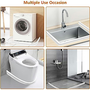 KFJZGZZ 39 inch Silicone Water Guard for Kitchen Sink, Rubber Shower Threshold Splash Guard, Water Stopper Shower Door Seal Strip, Sink Splash Guard Suitable for Kitchen Bathroom Bathtub