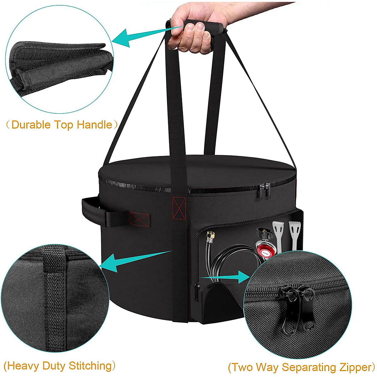 Carry Bag Fits for EAST OAK Fire Pit Smokeless 21'' Firepits, Carrying Bag for Portable Outdoor Bonfire Fire Pit Water-Resistant 21 Inch, Fit for 21'' Fireplaces for Outside