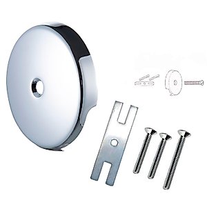 UNI-DRAIN Bathtub Drain Overflow Face Plate One/Single Hole Matching 3 Screws Tub Drain Overflow Plate (Chrome)