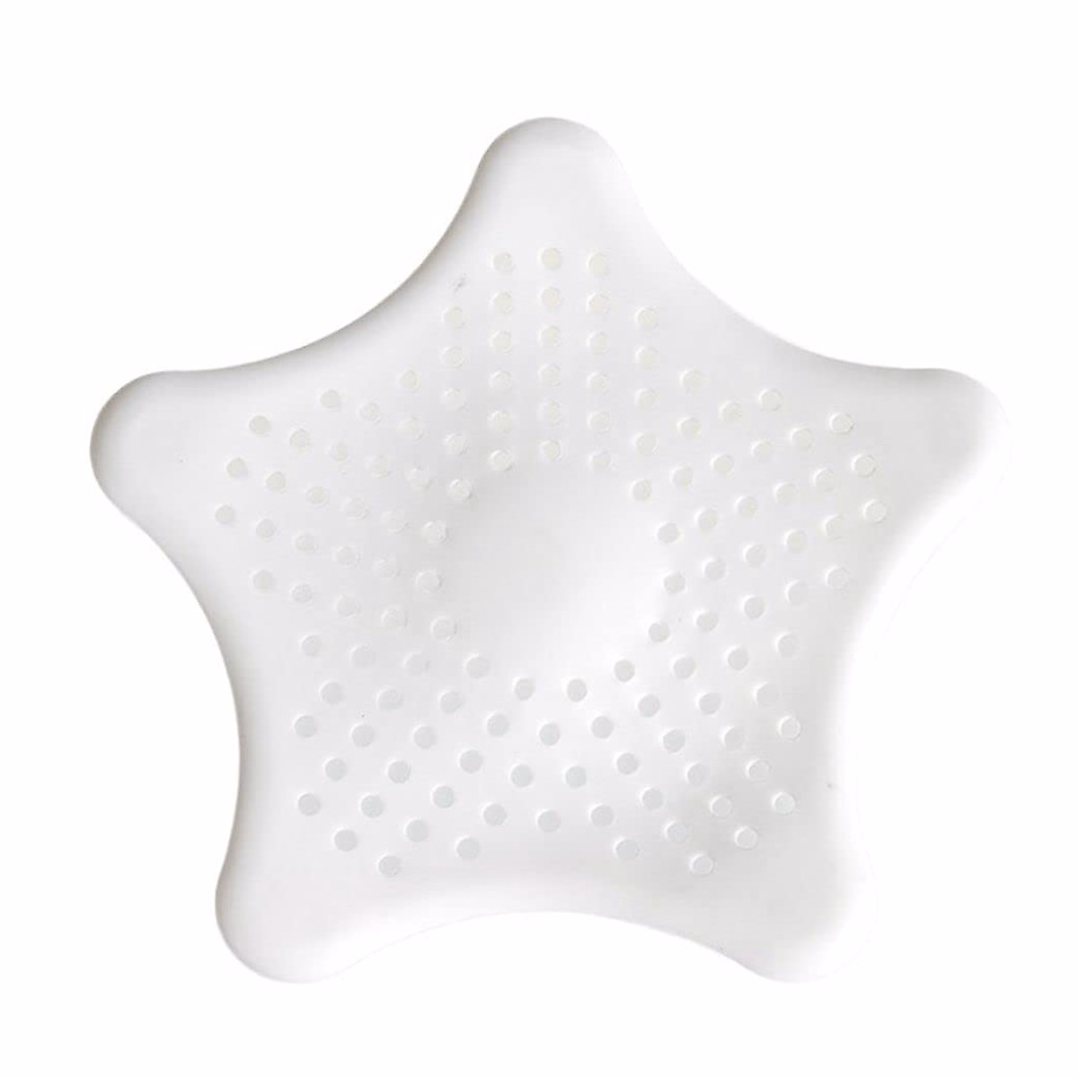 Starfish Kitchen Floor Drain, Durable Silicone Hair Stopper With Suction Cup, Shower Drain Covers Suit For Bathroom Bathtub And Kitchen, Easy To Install And Clean Sink Strainer, White