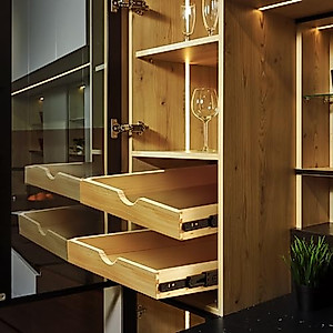 Soaoo 2 Pcs Pull out Drawers for Kitchen Cabinets Assembled Roll out Cabinet Organizer Corner Sliding Drawers for Inside Cabinets, 14”W x 21”D, Requires At Least 14.6” Cabinet Opening