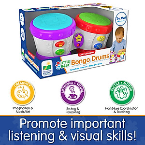 The Learning Journey Early Learning - Little Baby Bongo Drums - Electronic Musical Toddler Toys & Gifts for Boys & Girls Ages 12 Months & Up - Award Winning Musical Learning Toy, Multi