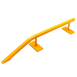 FLVFF Fingerboard Rail Pole Jam to Flat Grind Metal Rail Made of Solid Steel Ramp and Skate Parks (R5) (Yellow)